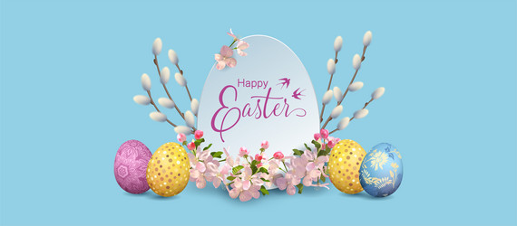 Happy easter banner Royalty Free Vector Image - VectorStock