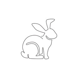 Rabbit one line continuous drawing hare Royalty Free Vector