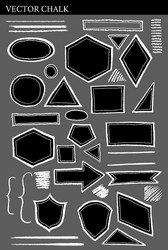 Set of chalk shapes grunge design elements Vector Image