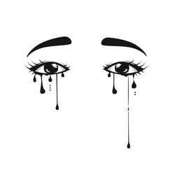 Eye crying Royalty Free Vector Image - VectorStock