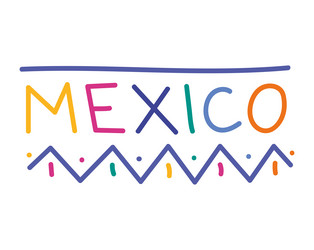 Colorful mexico lettering Royalty Free Vector Image