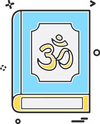 Hindu holy book icon design Royalty Free Vector Image