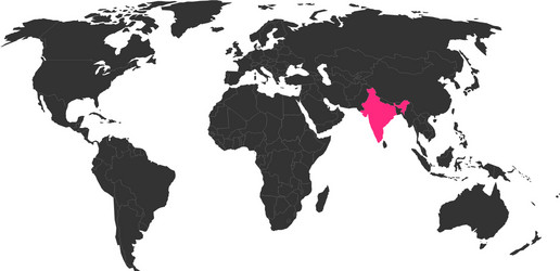 Detailed Black Map of India Royalty Free Vector Image