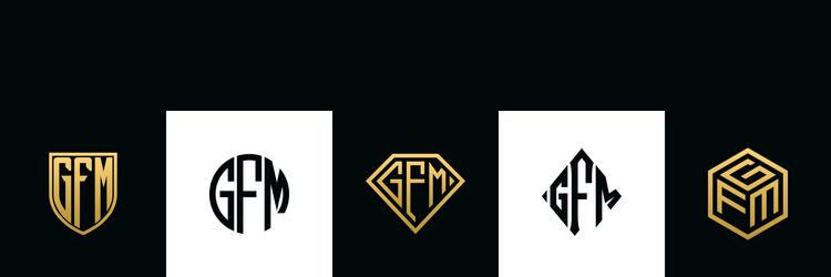 Initial letters grk logo designs bundle Royalty Free Vector