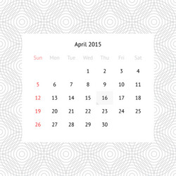 Nature concept 2015 calendar Royalty Free Vector Image