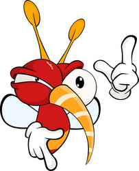 Cartoon of red fly insect Royalty Free Vector Image