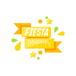 Fiesta original logo design colorful label Vector Image