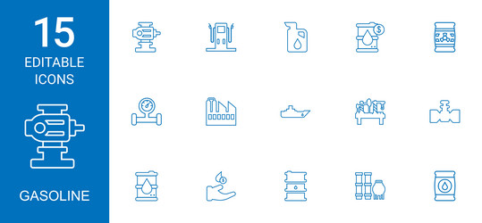 Gasoline icons Royalty Free Vector Image - VectorStock