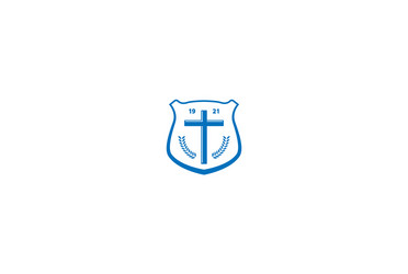 Vintage retro shield with christian cross Vector Image
