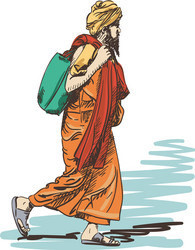Hand drawn sadhu Royalty Free Vector Image - VectorStock