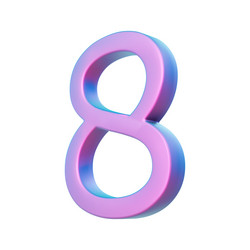 3d neon isometric pink number futuristic neon Vector Image