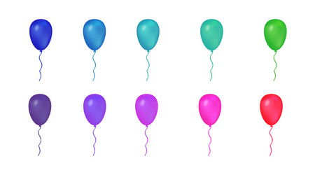 Cartoon colorful balloons set Royalty Free Vector Image