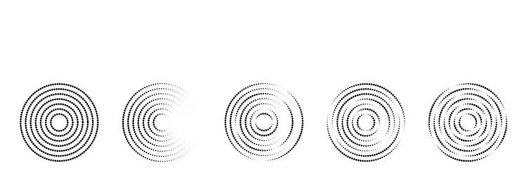 Circular ripple icons collection concentric Vector Image Circular ripple icons collection concentric Vector Image