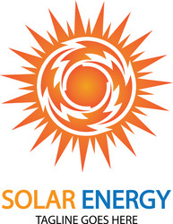 Sun solar energy logo design template solar tech Vector Image