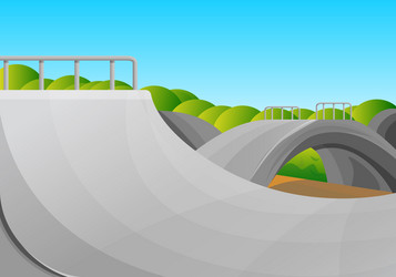 Skate park at night concept background cartoon Vector Image