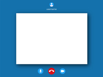 Video call screen template Royalty Free Vector Image
