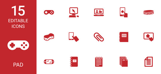 15 pad icons Royalty Free Vector Image - VectorStock