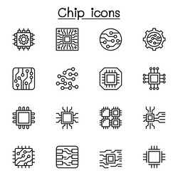 Chip icon flat design Royalty Free Vector Image