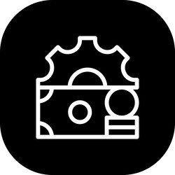 Cost key performance indicator icon with blue Vector Image