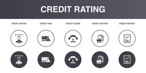Credit rating risk score history report Royalty Free Vector