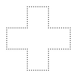 Dotted cross shape for tracing lines for Vector Image