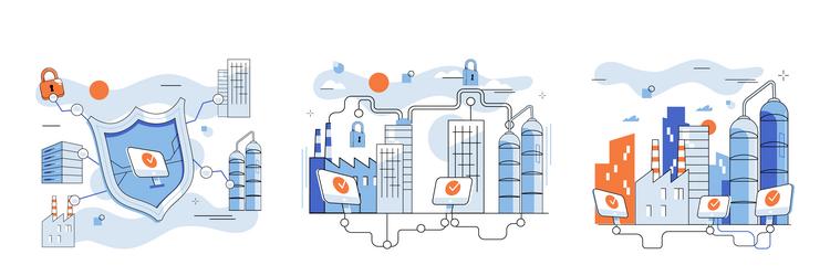 Industrial cyber security information Royalty Free Vector