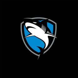 Shield shark logo Royalty Free Vector Image - VectorStock