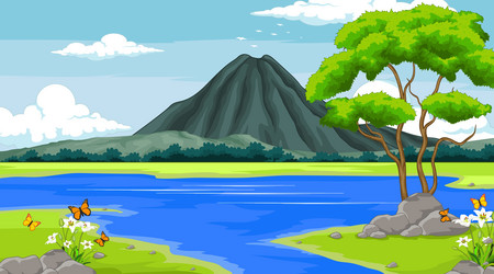 Beautiful landscape background Royalty Free Vector Image