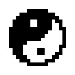 Pixel check mark icon image for 8 bit game assets Vector Image
