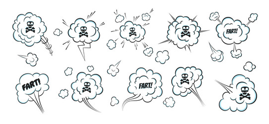 Smelling pop art comic book cartoon fart cloud Vektorbild