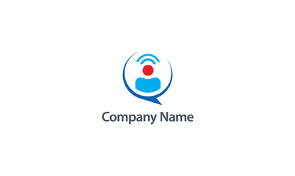 Signal technology wireless logo Royalty Free Vector Image