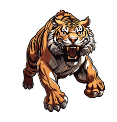 Tiger attack Royalty Free Vector Image - VectorStock
