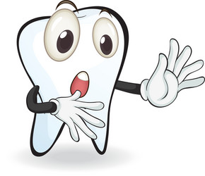 Cute cartoon tooth with thumb up Royalty Free Vector Image