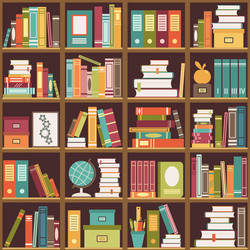 Library book shelf seamless pattern Royalty Free Vector