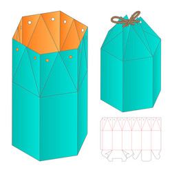 Diamond shape box packaging die cut template Vector Image