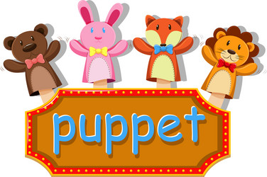 Cute puppet animal Royalty Free Vector Image - VectorStock