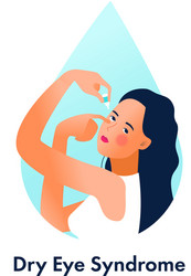 Dry eye syndrome remedy in drops Royalty Free Vector Image