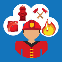 Helmet red firefighter icon Royalty Free Vector Image