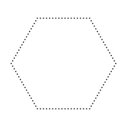 Dotted hexagon shape for tracing lines Royalty Free Vector