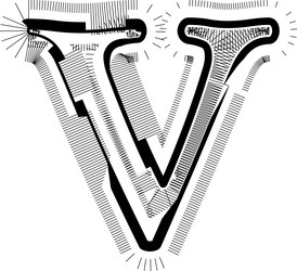 Lines forming letter logo design - v Royalty Free Vector