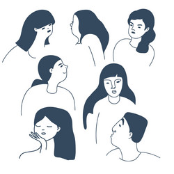 Sketchy Female Face Vector Images (over 370)