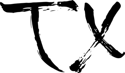 Texas state handwriting isolated on white Vector Image