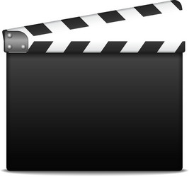 Open and closed clapper boards Royalty Free Vector Image