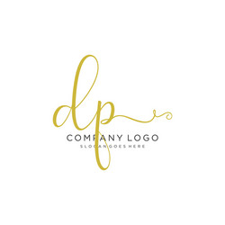 Initial dp signature logo template hand drawn Vector Image