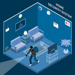 Home security system isometric flowchart Vector Image