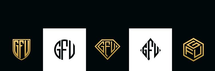 Initial letters gfl logo designs bundle Royalty Free Vector