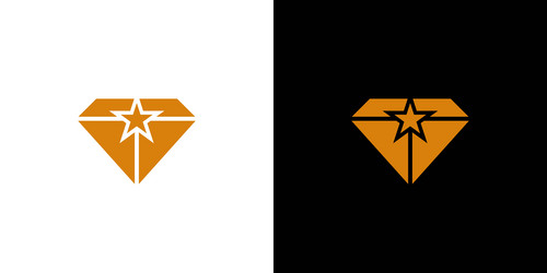 Modern and luxury diamond star logo design Vector Image