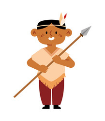 Native american indian boy Royalty Free Vector Image