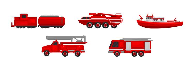 Red transportation for firefighting or fire Vector Image