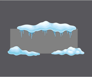 Blank frozen banner with snow and icicles cold Vector Image